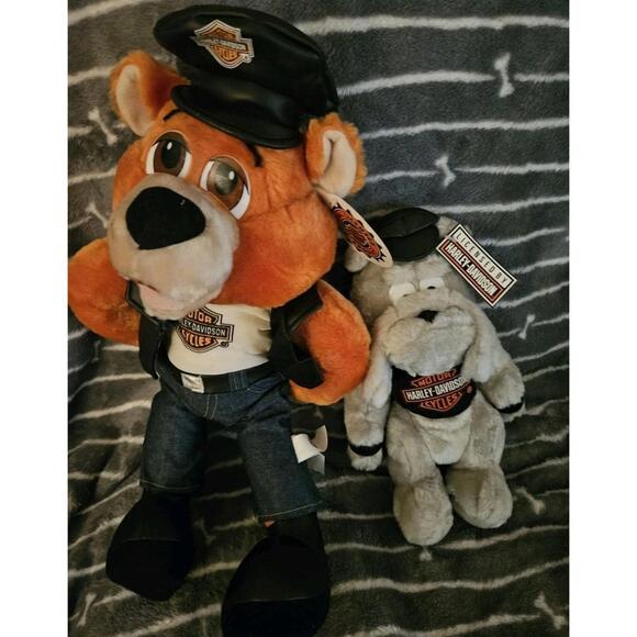 Other | Vtg 9s Harley Davidson Motorcycles Plush Biker Bear Bulldog Lot ...